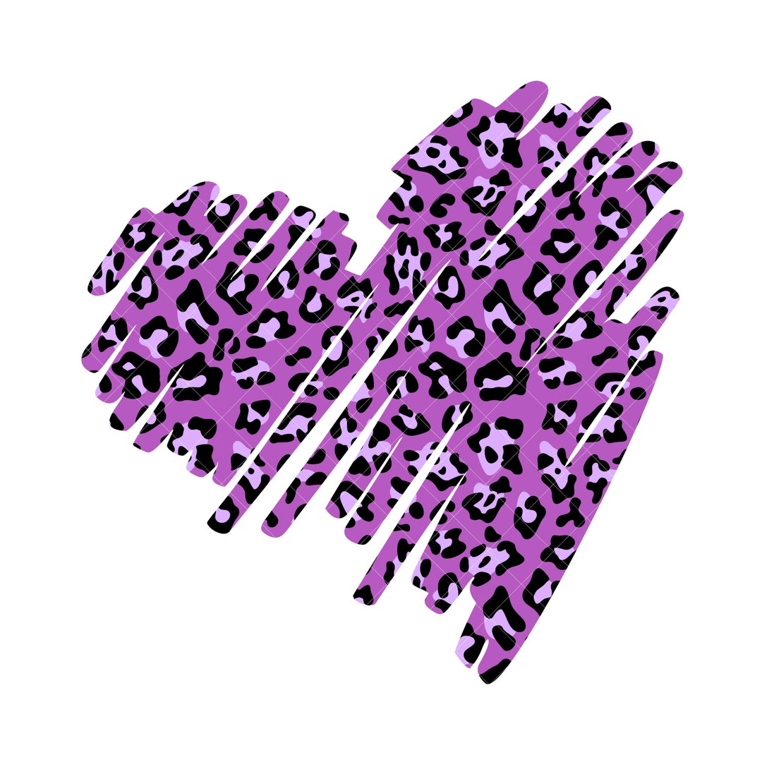 Purple Cheetah Heart PNG, Cheetah Heart Design, Purple Leopard Heart ...