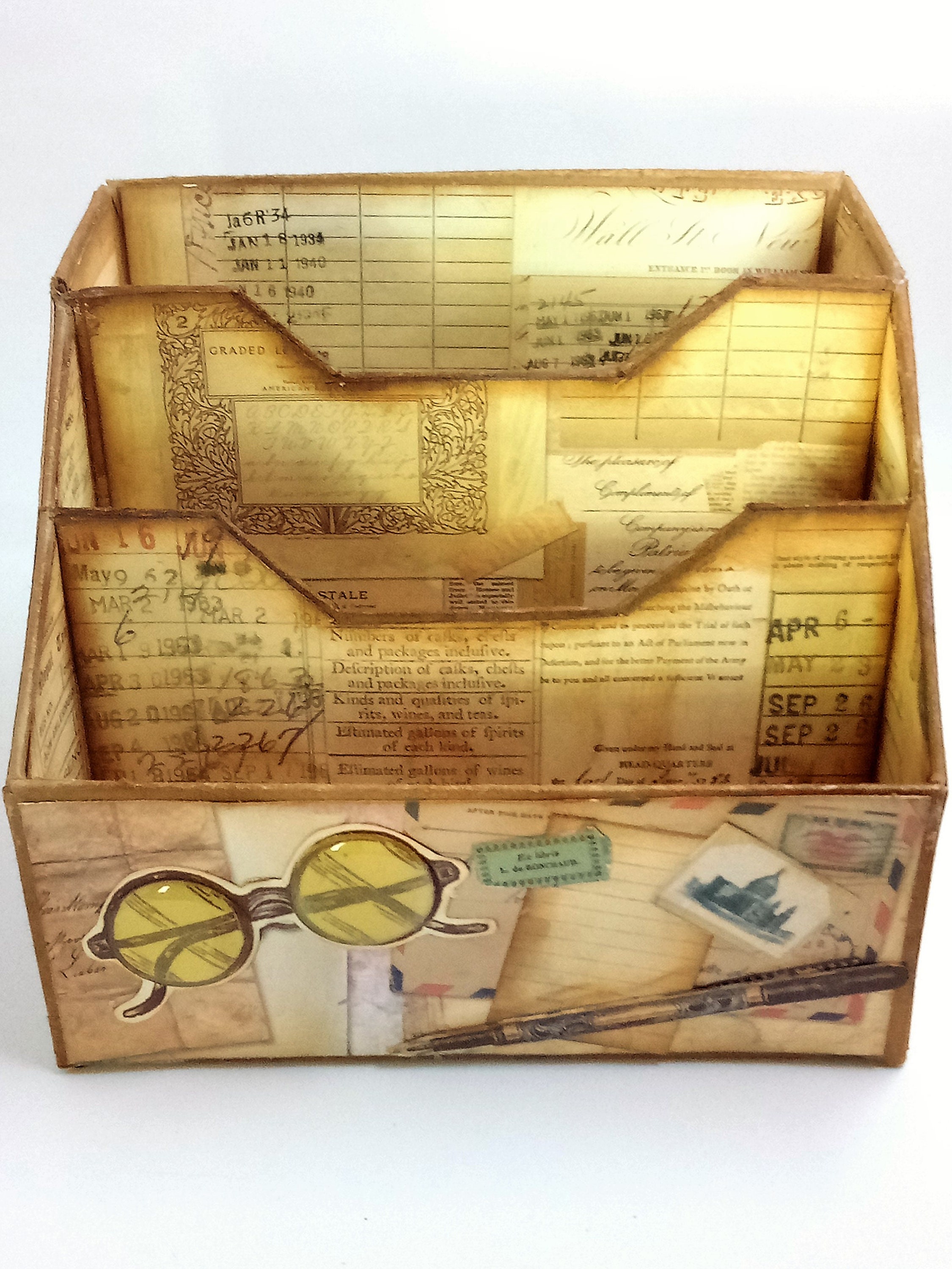 Unique Vintage Look Library Desk Set With Desk Organizer, Journal ...