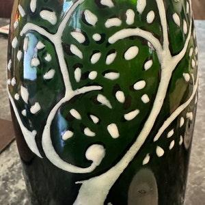 Tree of Life Hand Etched Glass Lighted Bottle - Etsy
