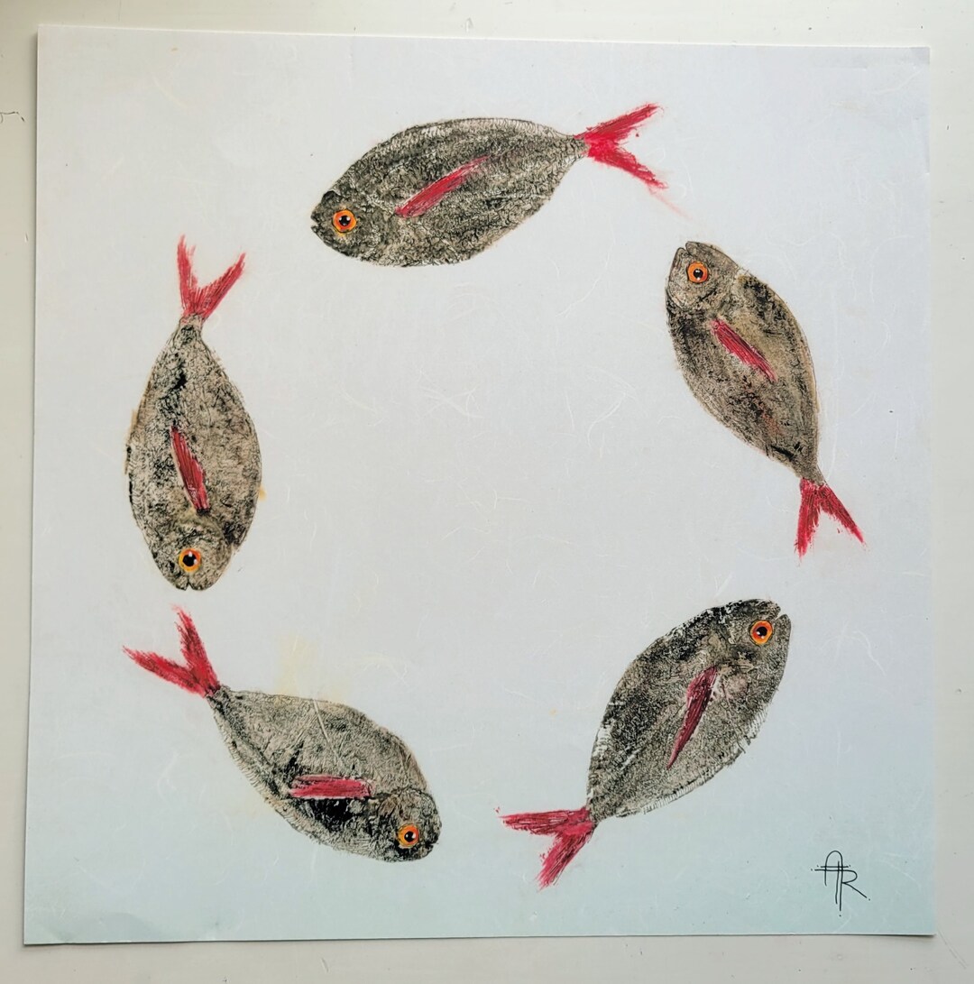 Butterfish Circle Gyotaku Fish Impression (print) - Etsy