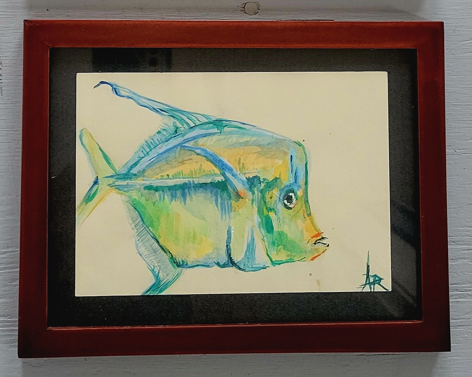 Original Colorful Flounder and Look-down Fish Painting SET (framed) - Etsy