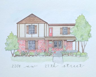 Custom Hand Painted House Portrait - Etsy