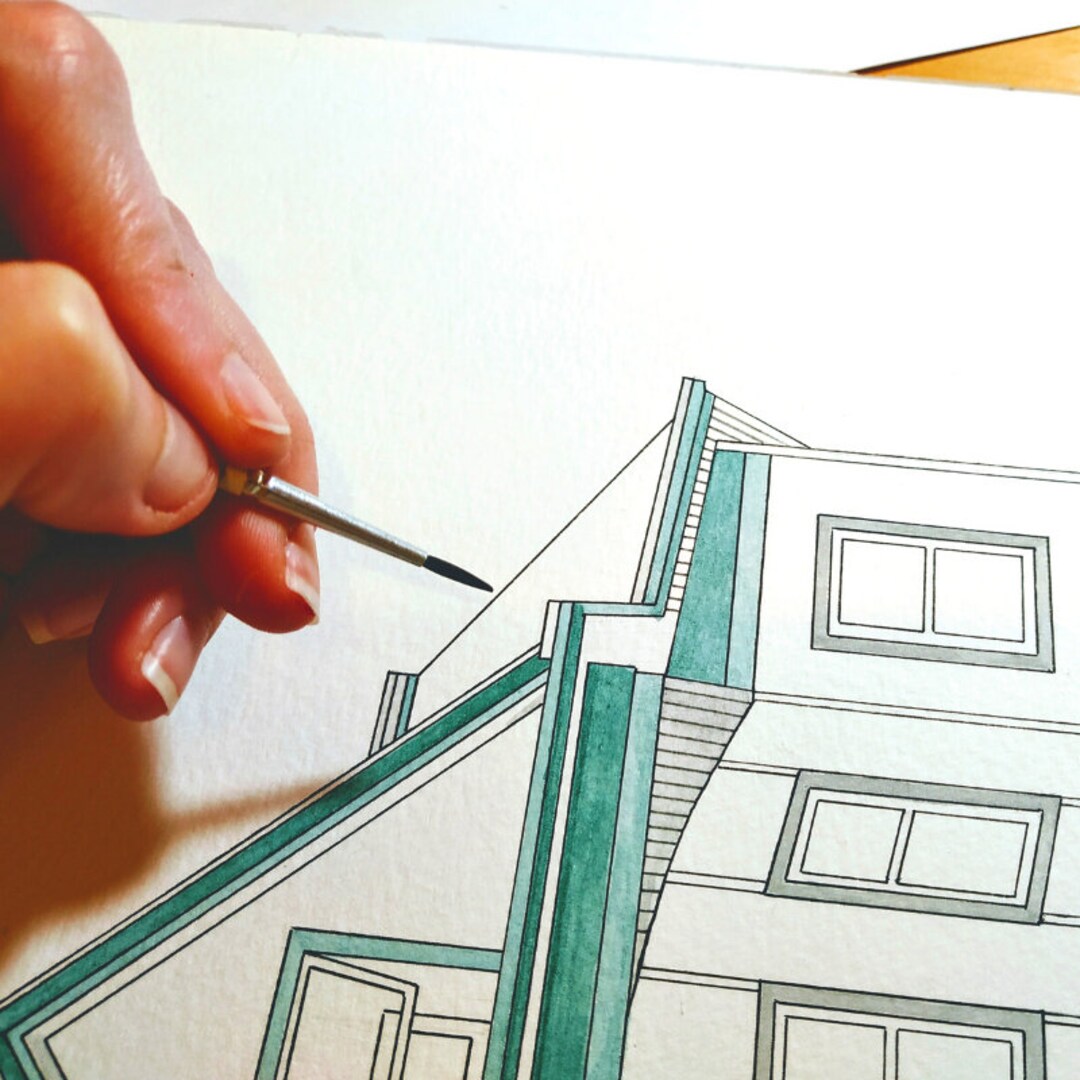 Commission a Hand-painted House Portrait | Hire an Artist | Painting ...
