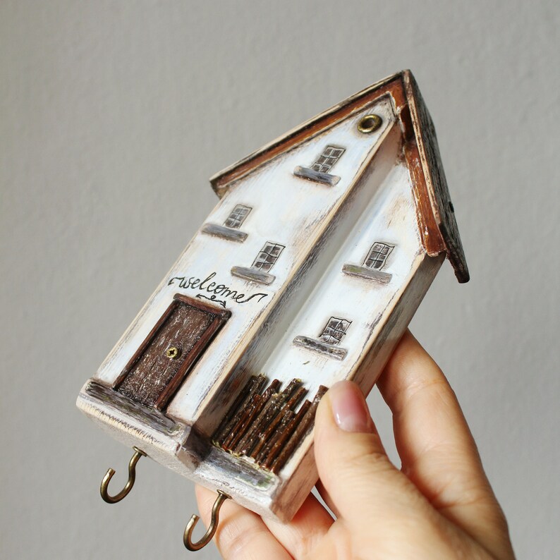 Wooden House, Key Rack, Houses for Keys Key, Key Holder for Wall - Etsy