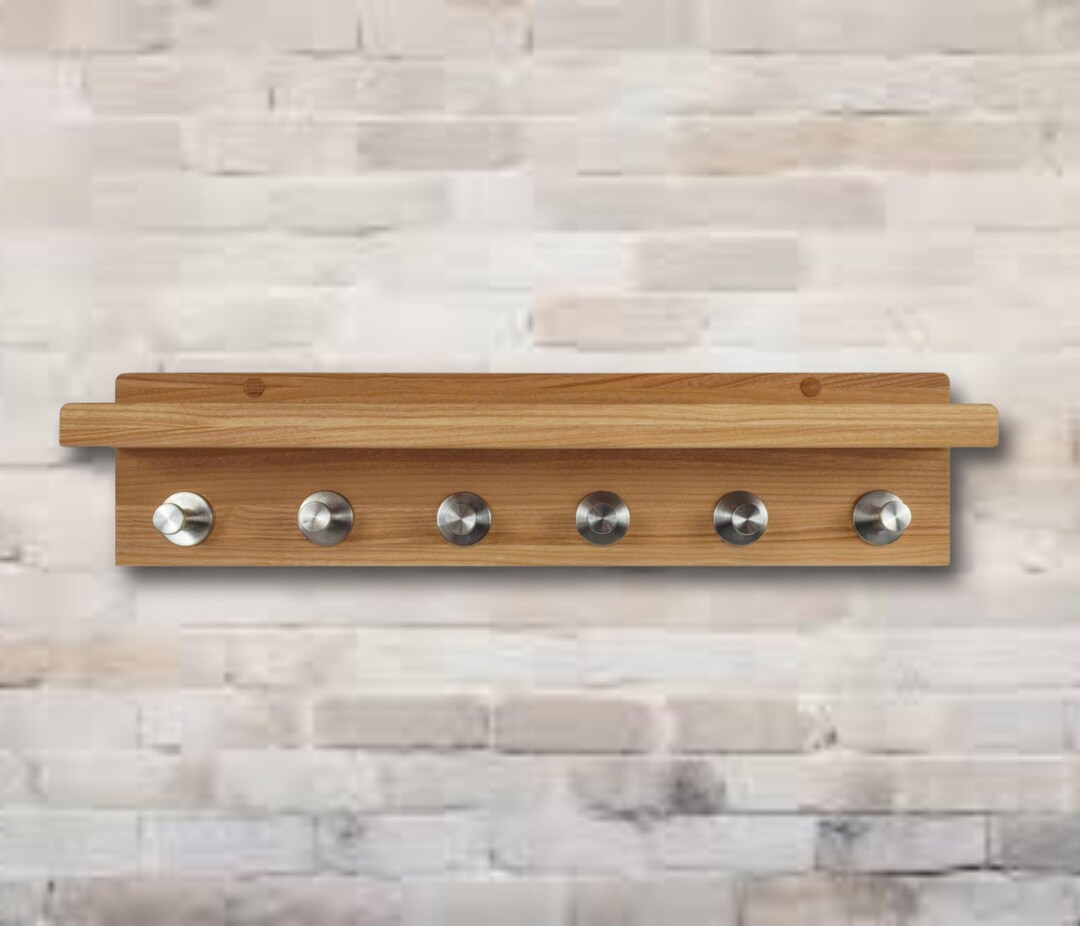 Coat Rack Wall Mount, Universal Wood Clothing Rack With Shelved for ...