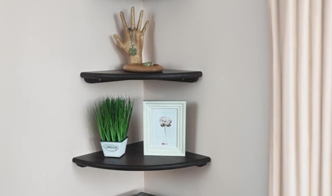 Kitchen Corner Shelf, Floating Wood Corner Shelf for Wall - Etsy