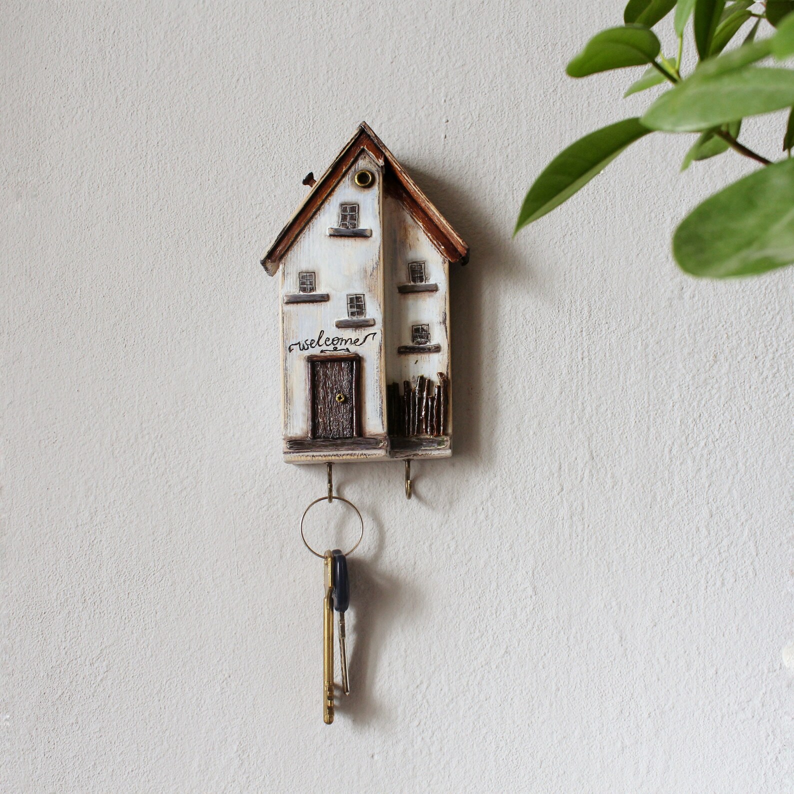 Wooden House, Key Rack, Houses for Keys Key, Key Holder for Wall - Etsy
