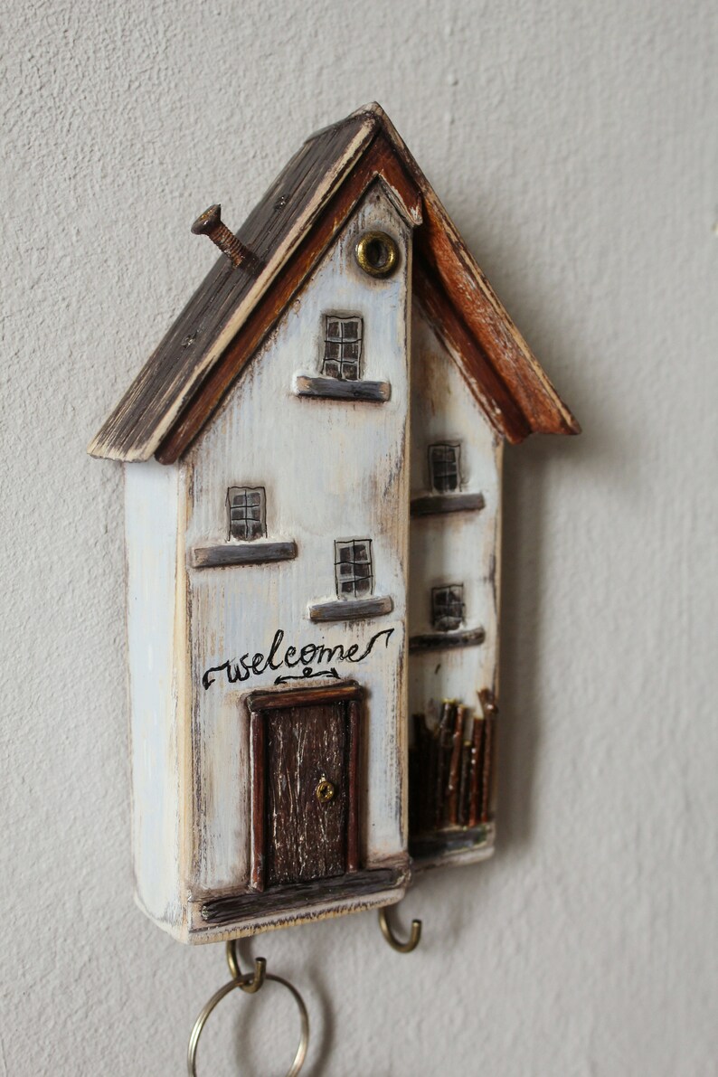 Wooden House, Key Rack, Houses for Keys Key, Key Holder for Wall - Etsy