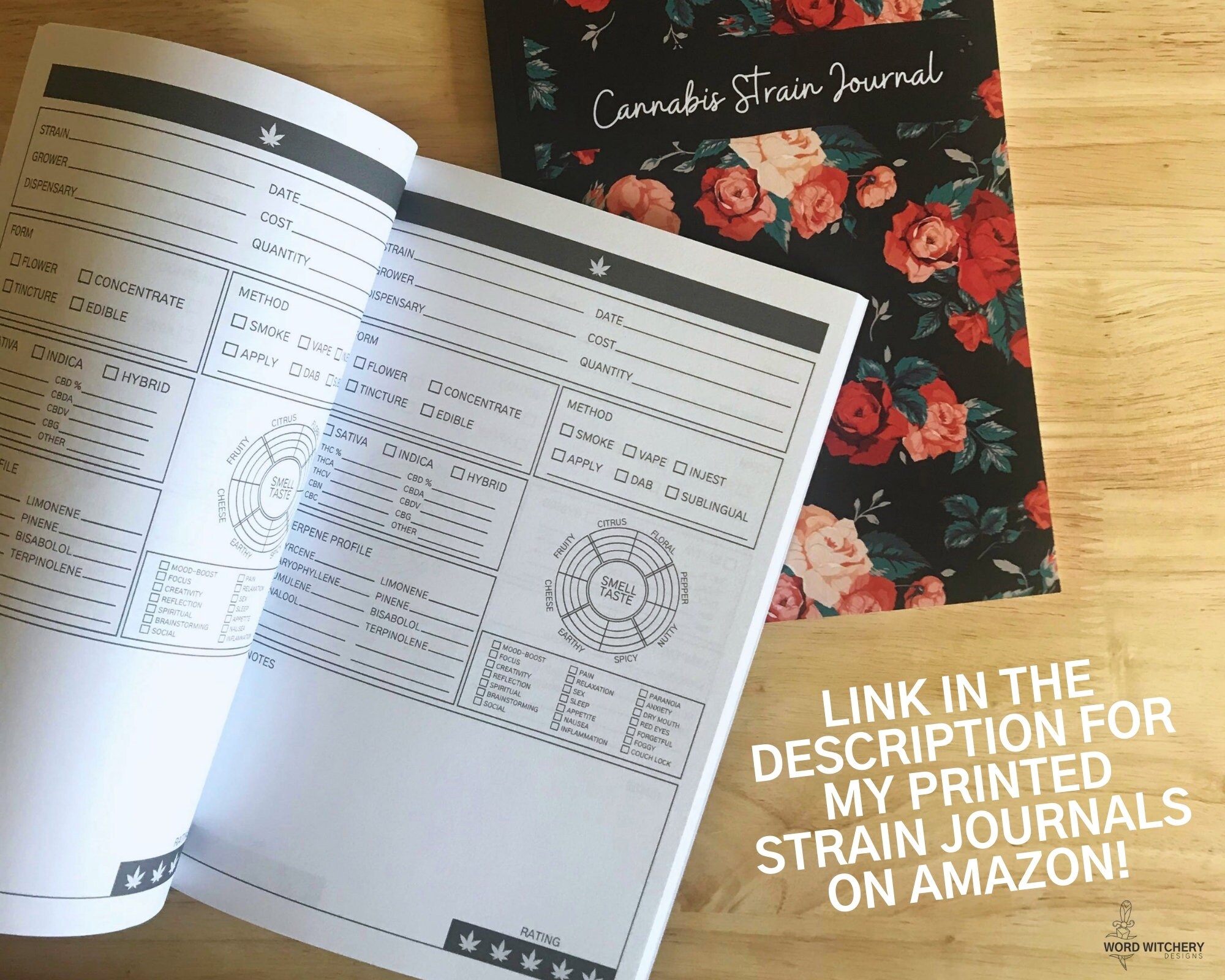 Cannabis Strain Journal Dark Floral Medical Marijuana - Etsy