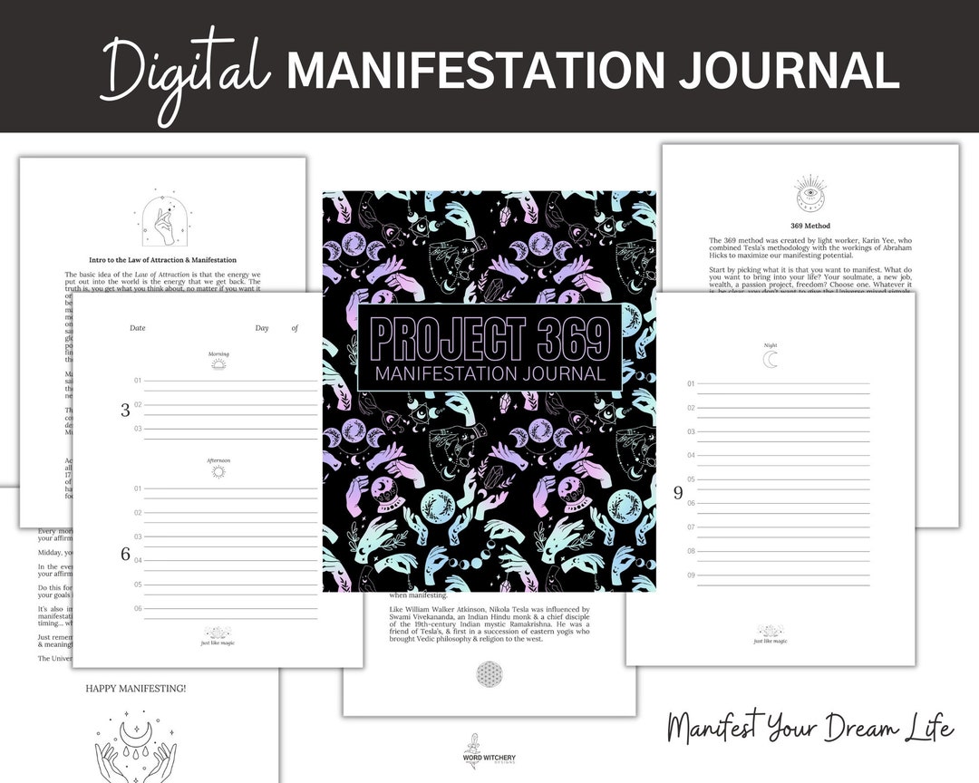 Project 369 Digital Printable Manifestation Journal Law of Attraction ...