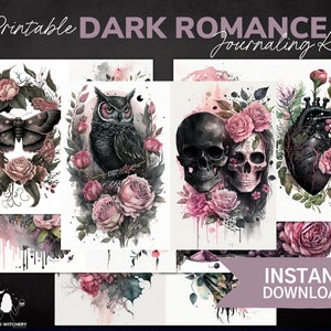 Dark Romance Printable Grimoire Pages, Book of Shadow Pages, Art Junk ...