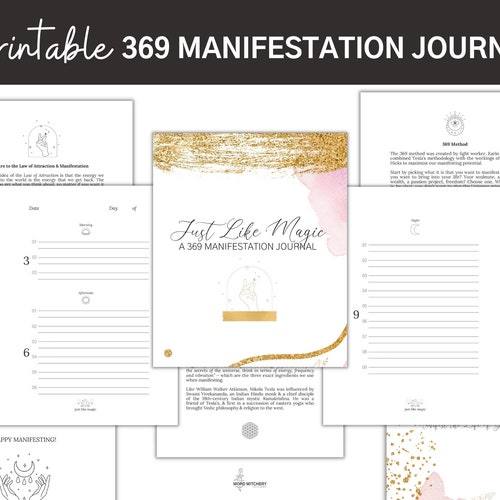 369 Printable Manifestation Journal Just Like Magic Law of - Etsy