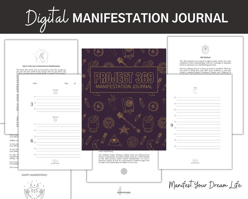 Project 369 Digital Printable Manifestation Journal Law of - Etsy