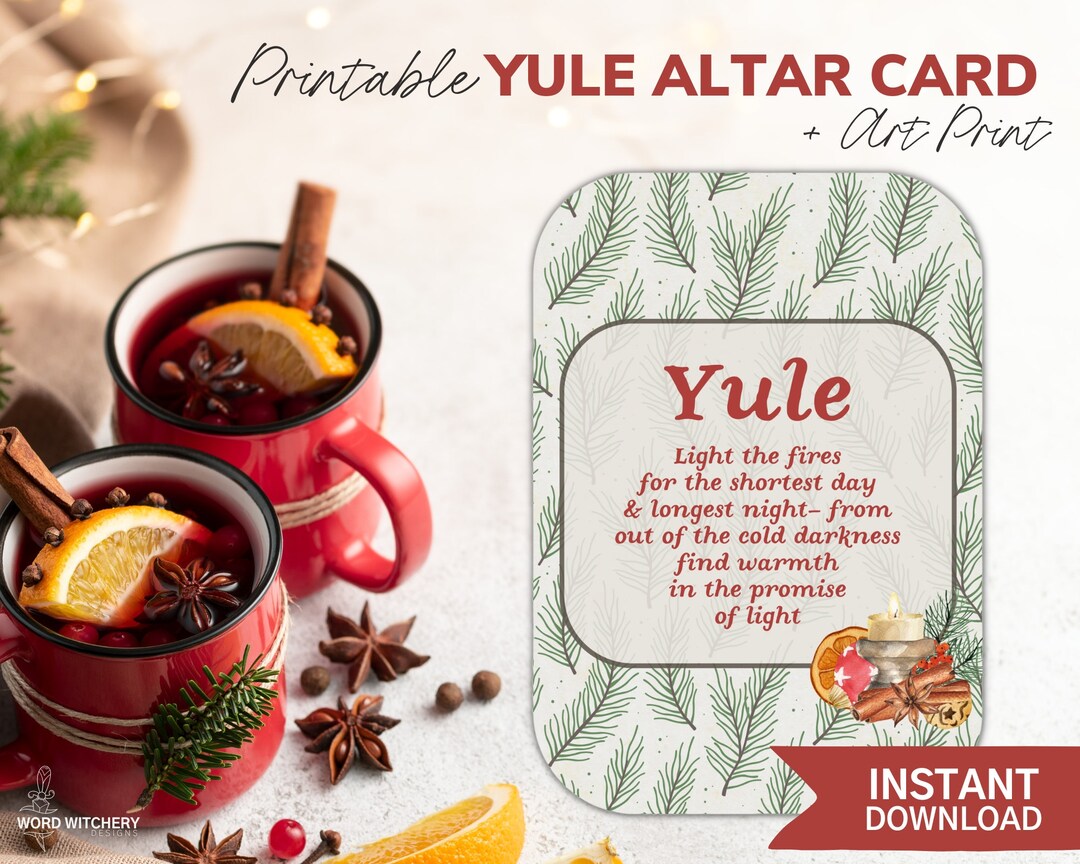 Printable Yule Altar Card + Art Print - Yule Blessings Gift Winter ...