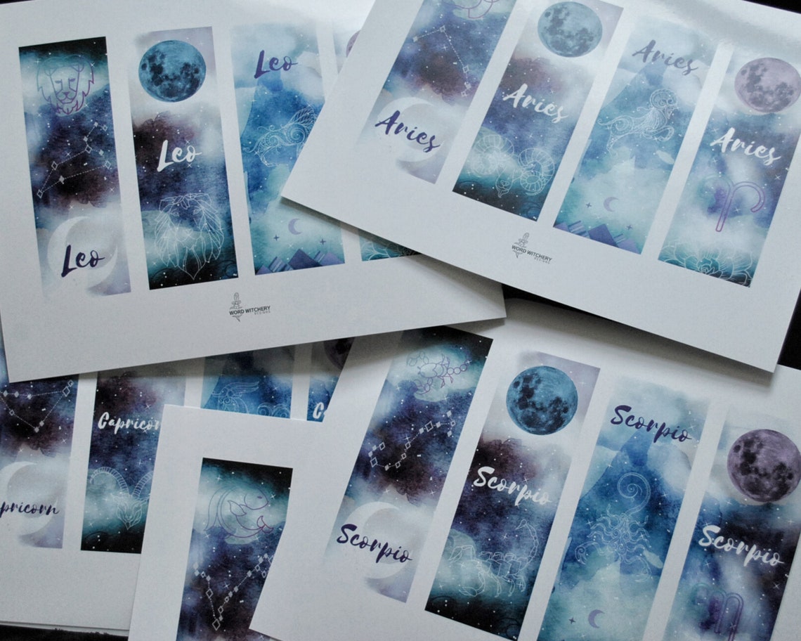 48 Zodiac Bookmarks Instant Download Printable Astrology | Etsy