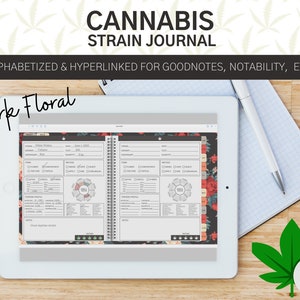 Cannabis Strain Journal, Dark Floral, Medical Marijuana, Digital ...
