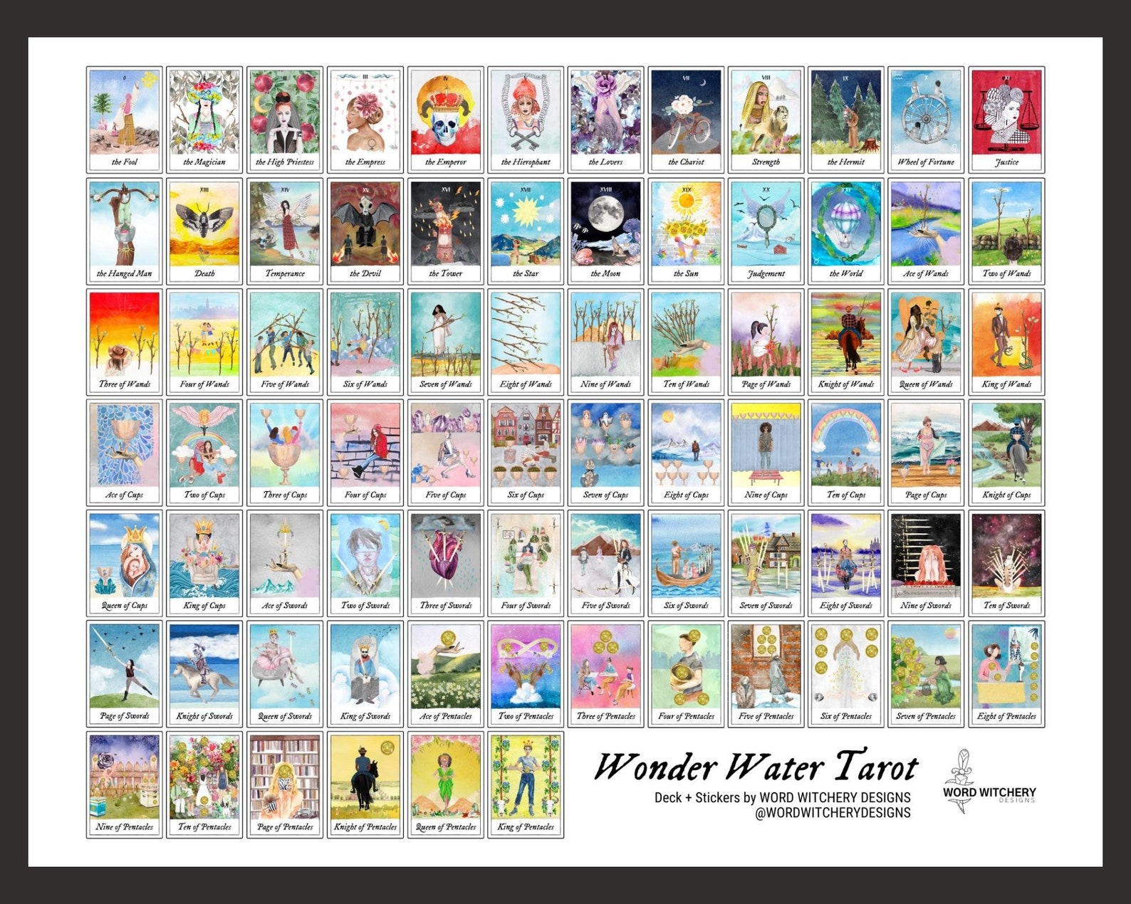 Printable Tarot Deck - Wonder Water Tarot - Print at Home Tarot Cards ...