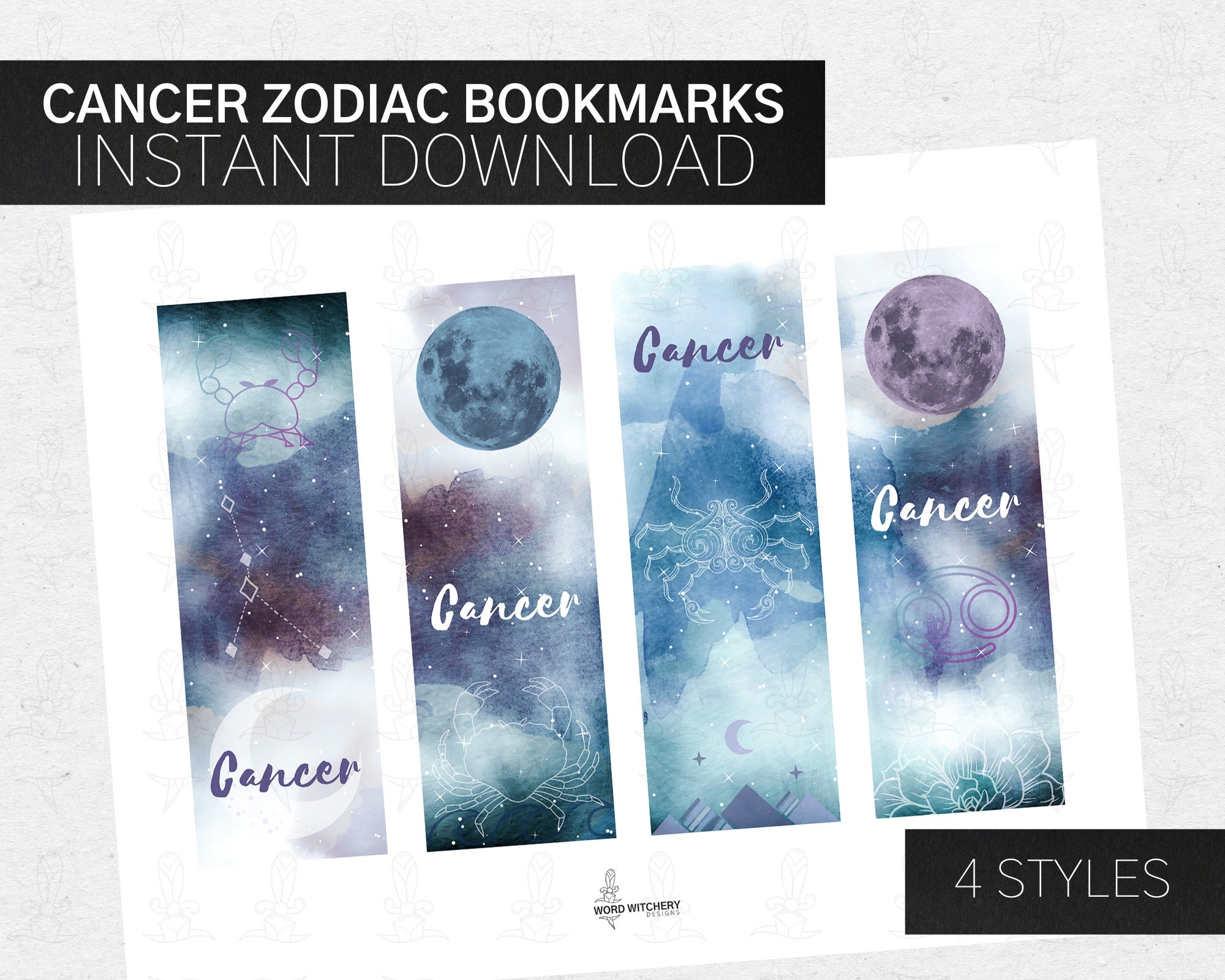 Cancer Zodiac Bookmarks Instant Download Printable - Etsy