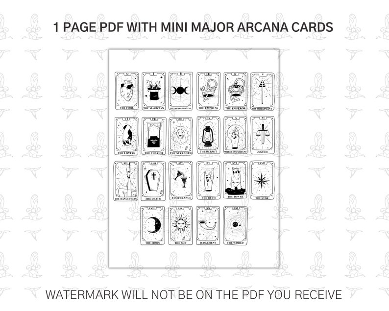 Printable Tarot Card Stickers for Tarot Card Journal Witch Planner ...