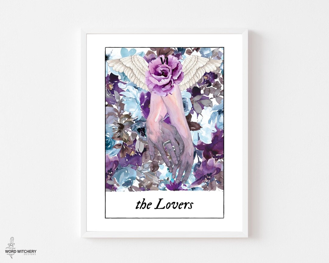 The Lovers Printable Art Print Tarot Card Art Print Tarot Wall Art ...