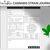 Cannabis Strain Journal, Printable, Medical Marijuana, Digital Download ...