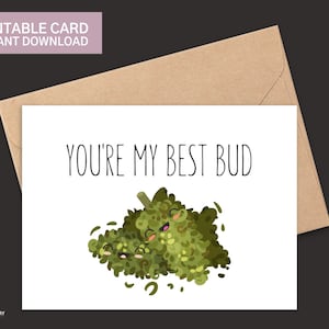 You're My Best Bud Printable Valentine's Day Card Instant Download ...