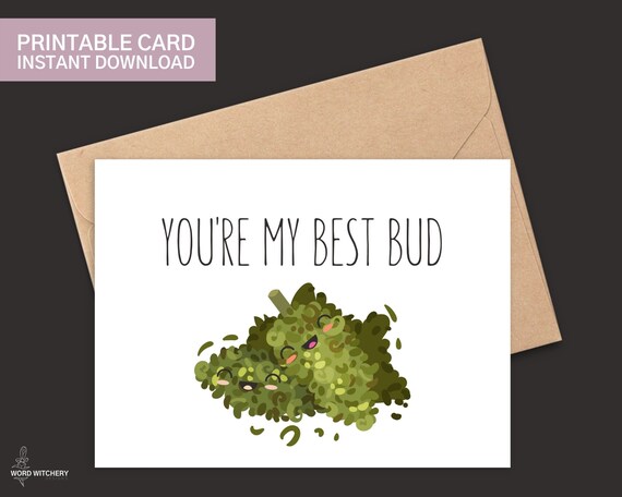 You're My Best Bud Printable Valentine's Day Card - Etsy