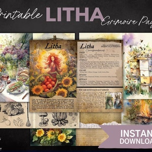Litha Grimoire Kit - Printable Grimoire Pages, Book of Shadow Pages ...