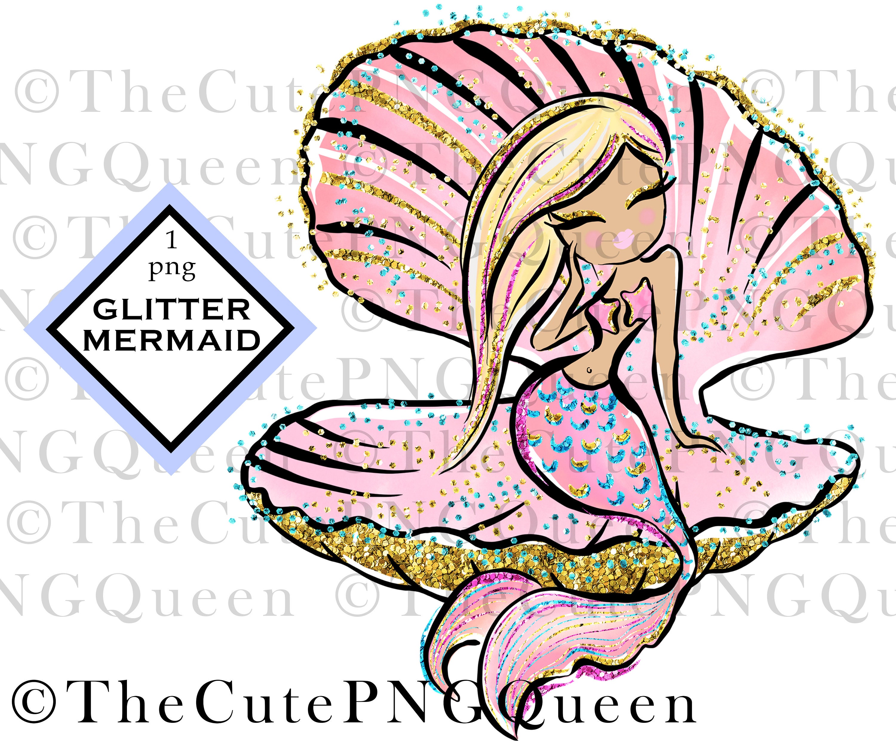 blonde Printable Mermaid Instant Download DIY Mermaid clipart Cricut ...