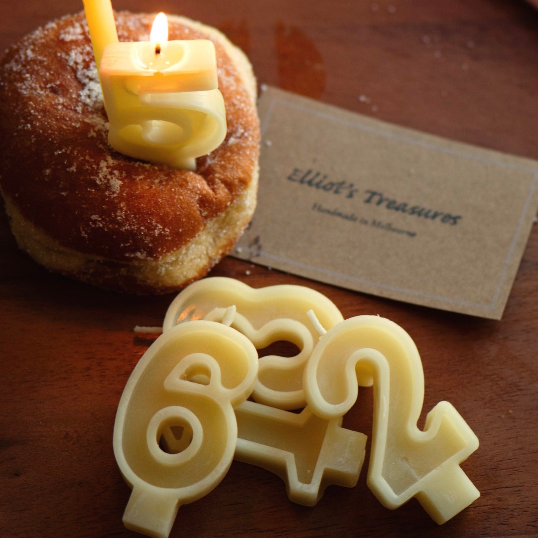 Beeswax Birthday Number Candles - Etsy