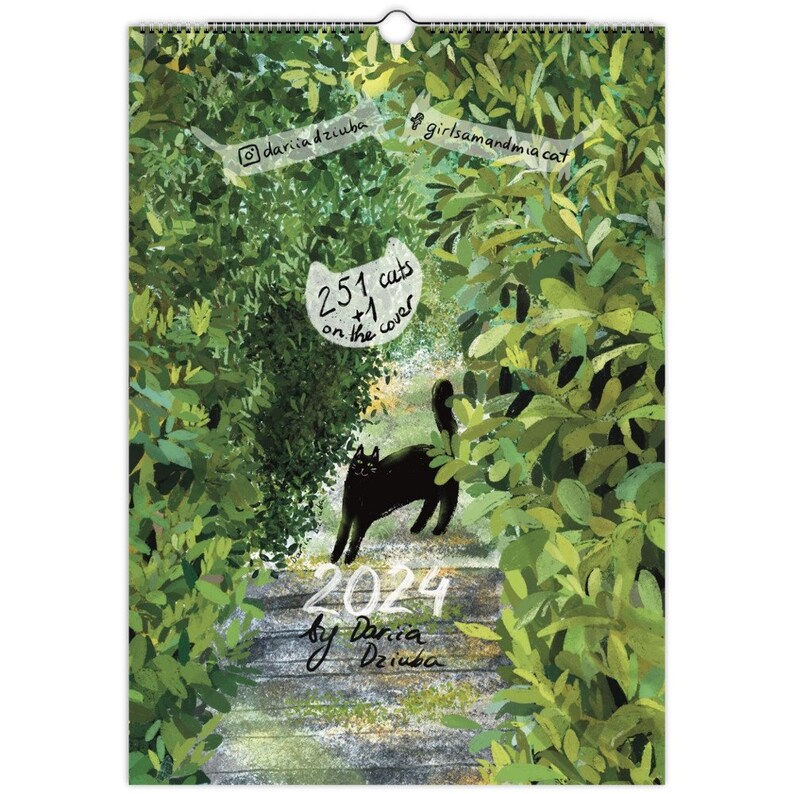 Vertical Cat Art Calendar 2024/ A3 Format 11.7x16.5/ Wall Calendar ...