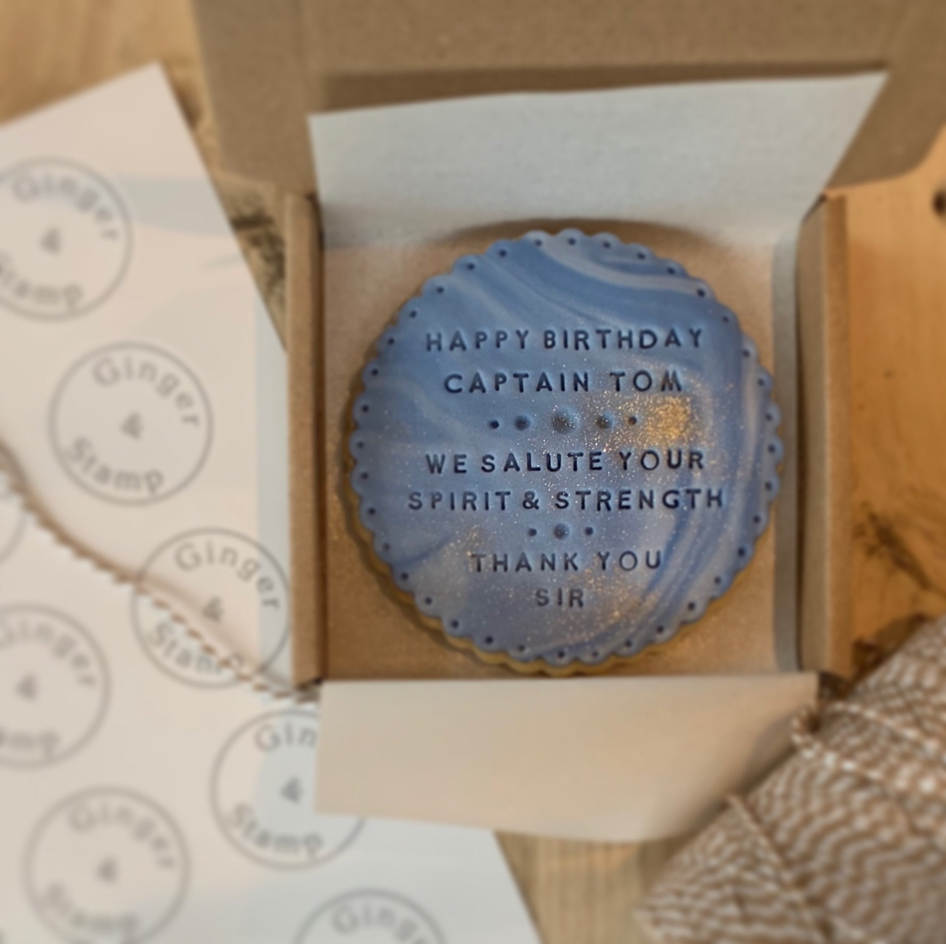Big Round Personalised Celebration Biscuit Birthday - Etsy UK