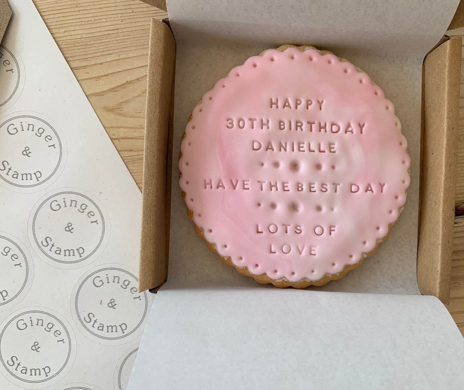 Big Round Personalised Celebration Biscuit Birthday - Etsy UK