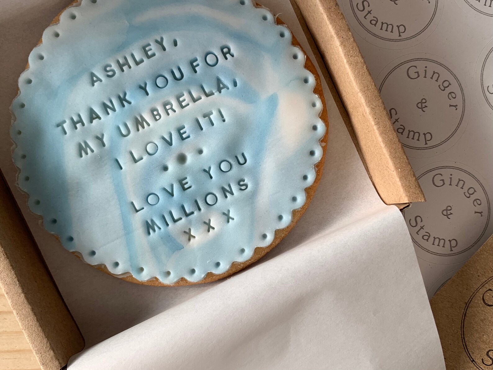 Big Round Personalised Celebration Biscuit Birthday - Etsy UK