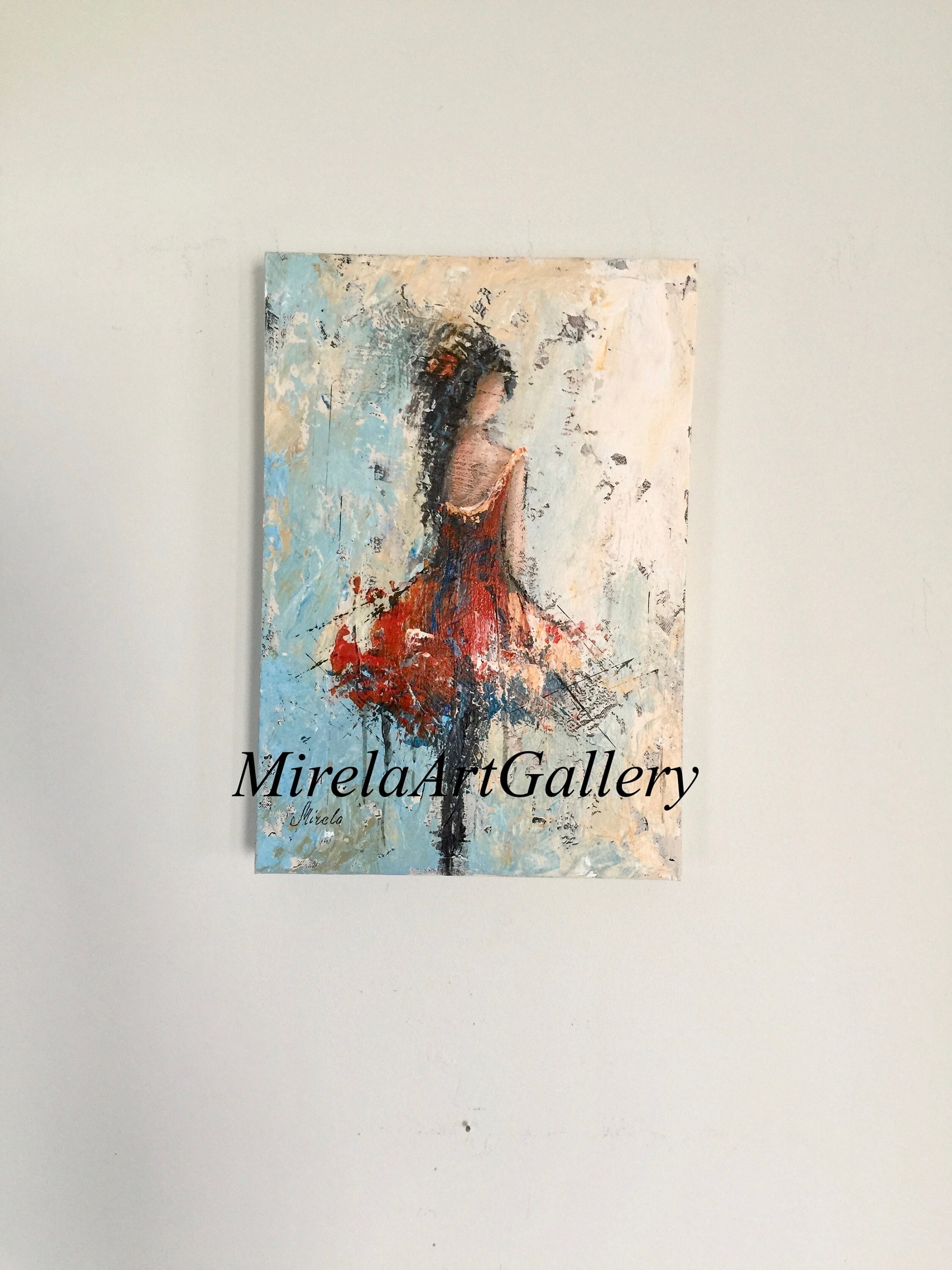Hand Painted Lady Figure Wall Art Palette Knife Art Original - Etsy