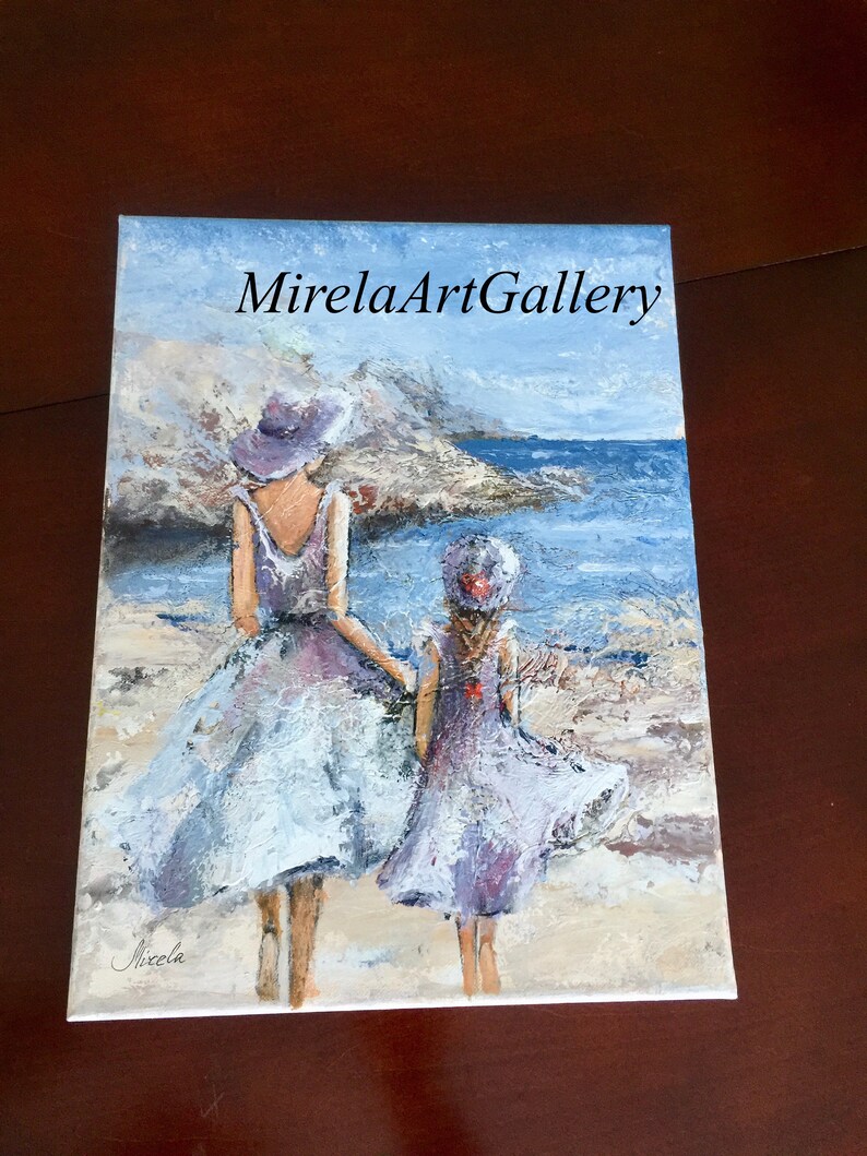 Mother and Daughter Abstract Figurative Art Original Wall - Etsy