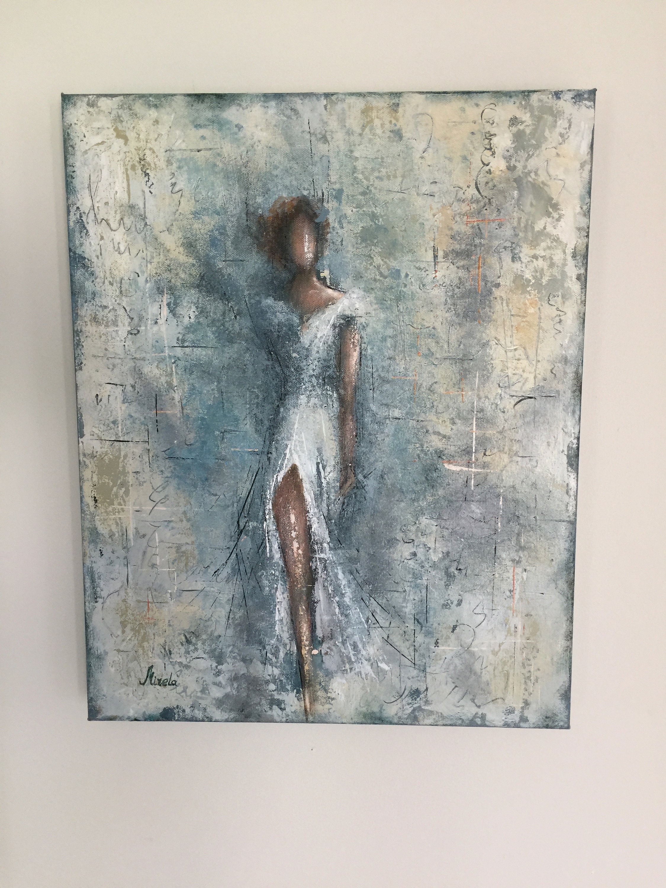 Woman in White. Original Abstract Woman Figure Art. Figurative - Etsy