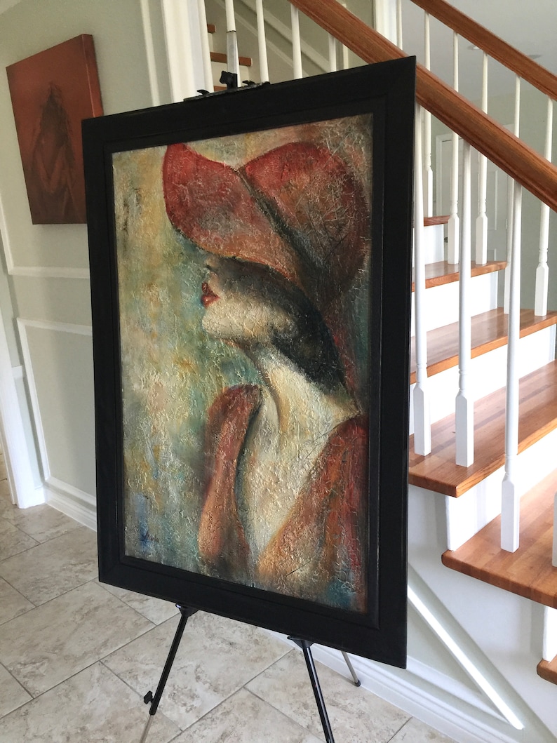 Woman in Red Fine Art, Large Original Abstract Woman Painting ...