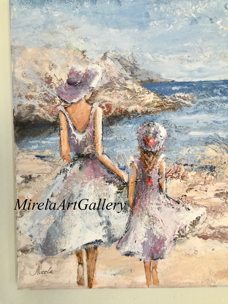 Mother and Daughter Abstract Figurative Art Original Wall - Etsy