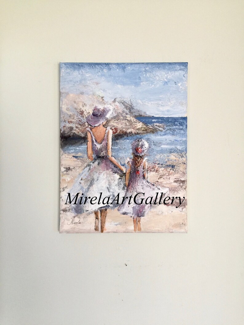 Mother and Daughter Abstract Figurative Art Original Wall - Etsy