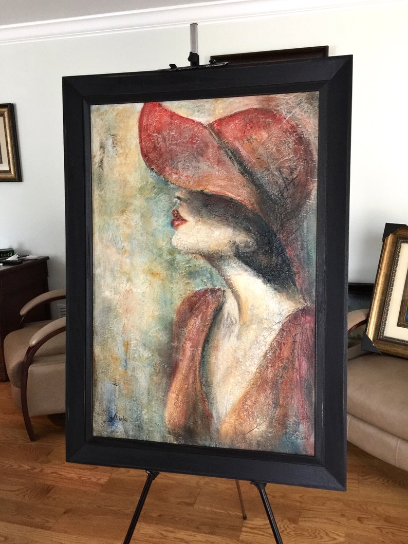 Woman in Red Fine Art, Large Original Abstract Woman Painting ...