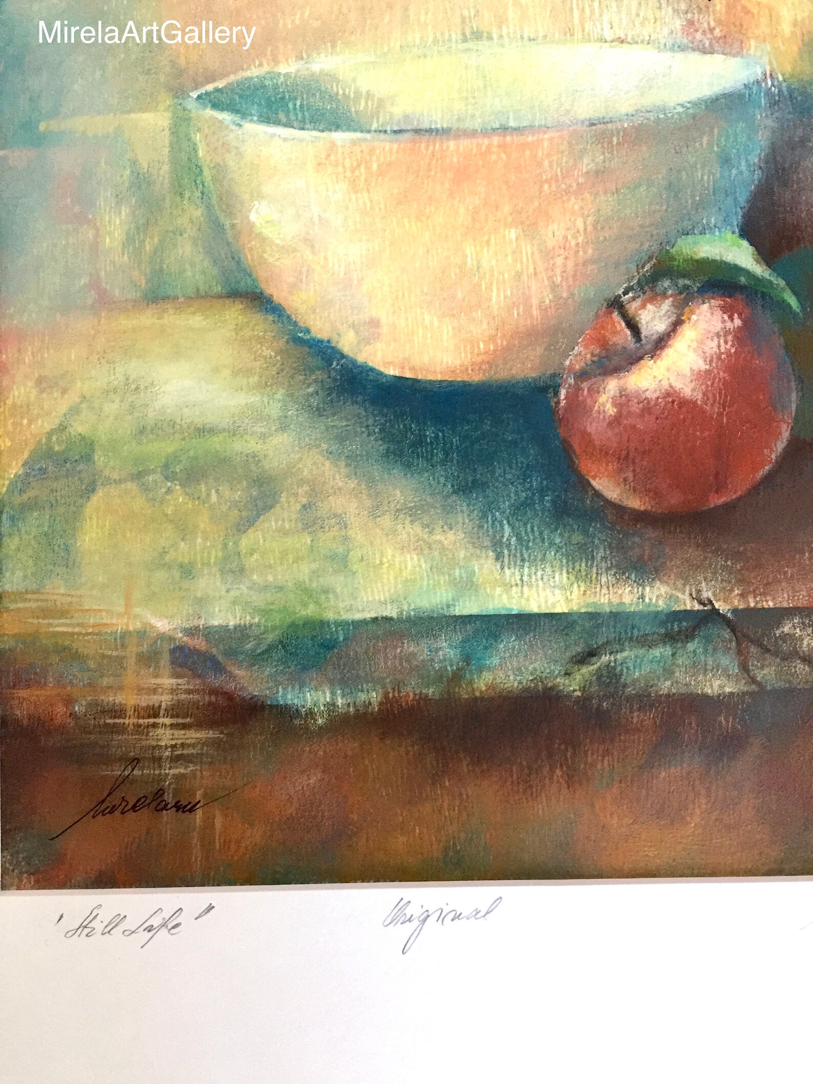 Painting on Art Paper With Mat and Backing Boards, Palette Knife Art ...