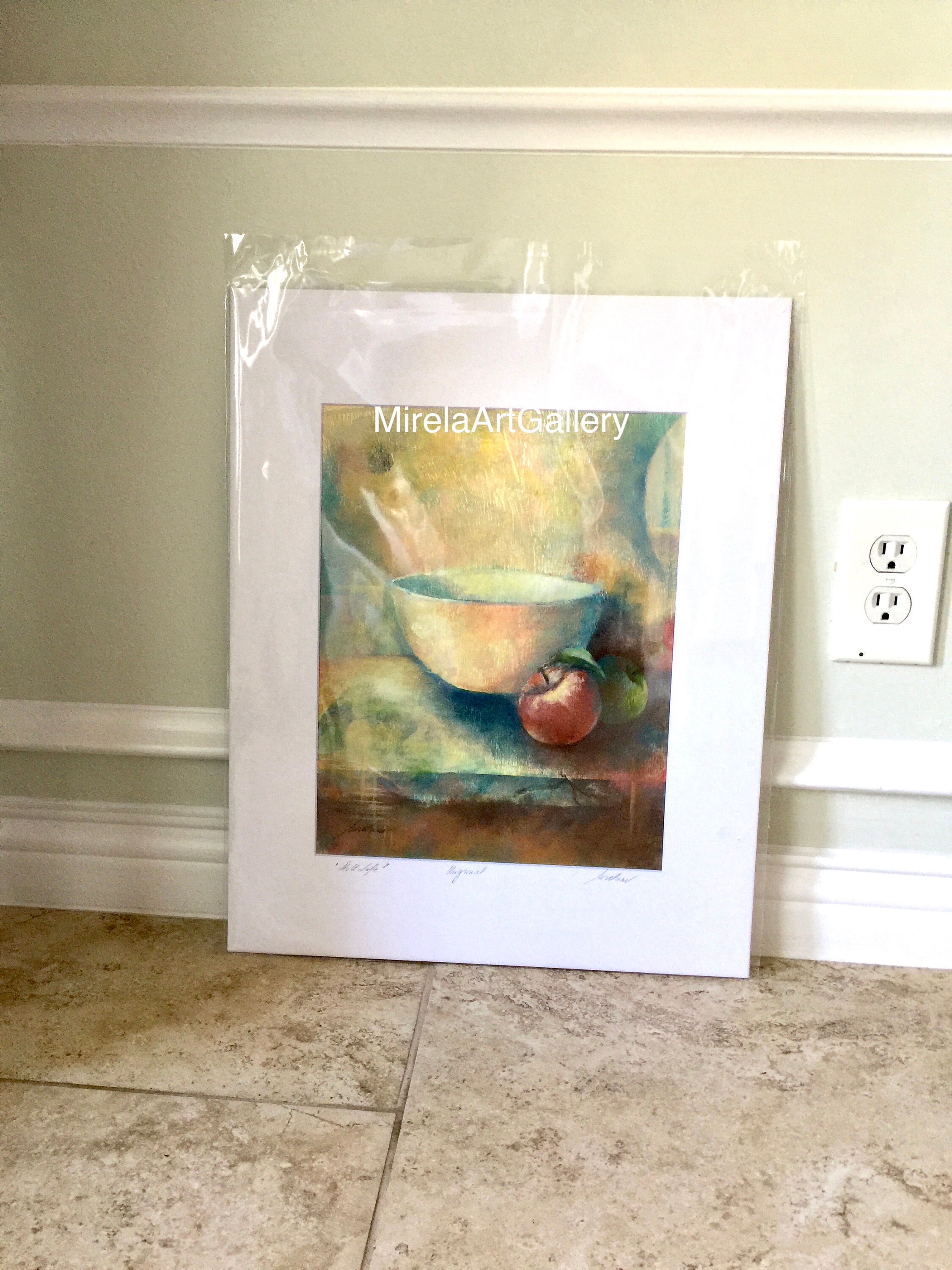 Painting on Art Paper With Mat and Backing Boards, Palette Knife Art ...
