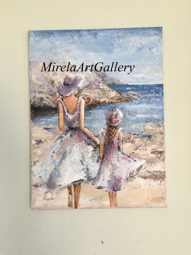 Mother and Daughter Abstract Figurative Art Original Wall - Etsy