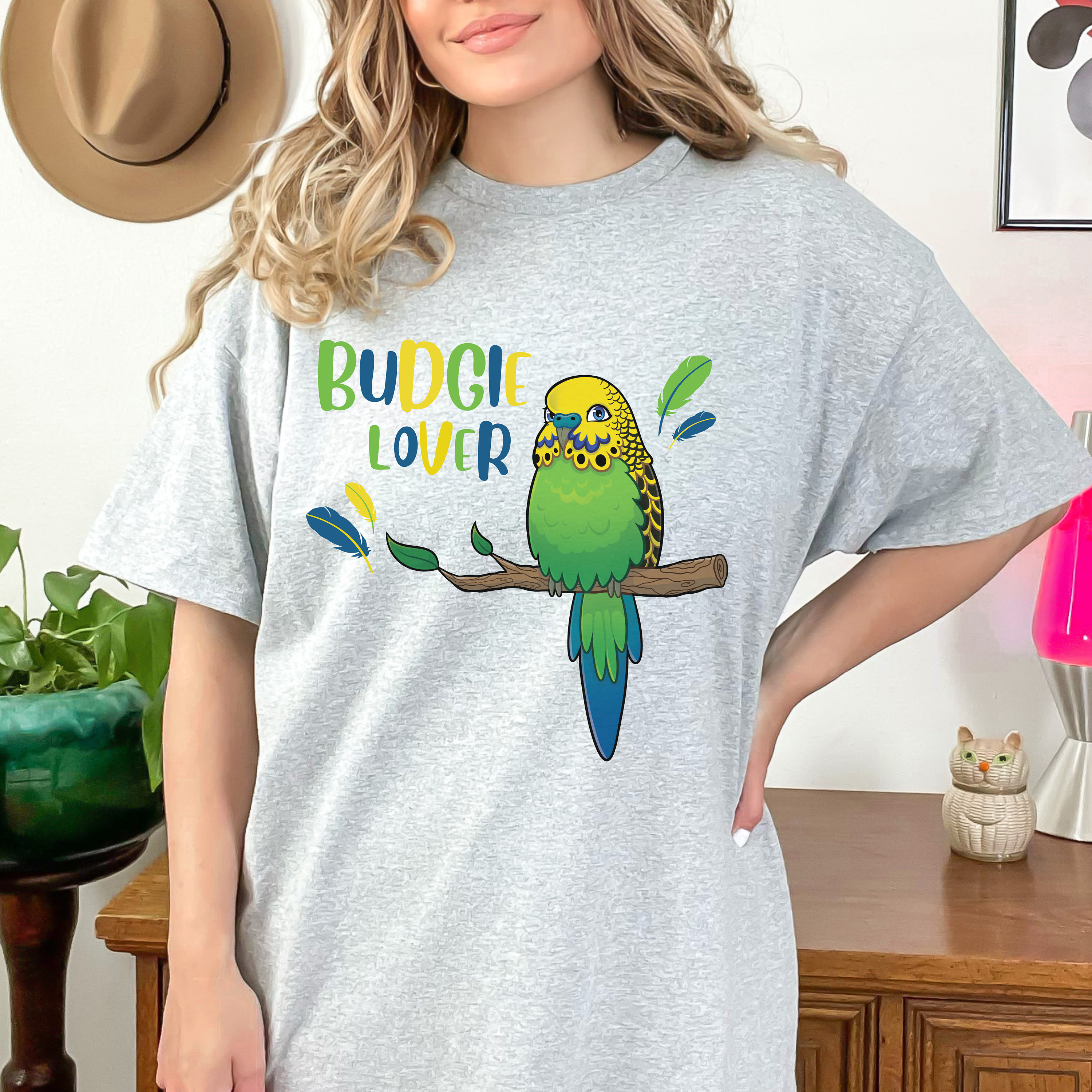 Budgie Shirt, Parakeet T-shirt for Bird Lover, Cute Gift for Parrot Mom ...