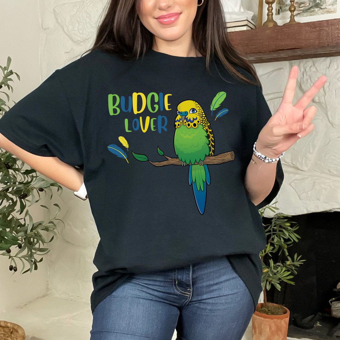 Budgie Shirt, Parakeet T-shirt for Bird Lover, Cute Gift for Parrot Mom ...