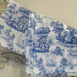 Blue Toile De Jouy Semi Sheer Tissue Paper 28x20, for Decor Gift Wrap ...