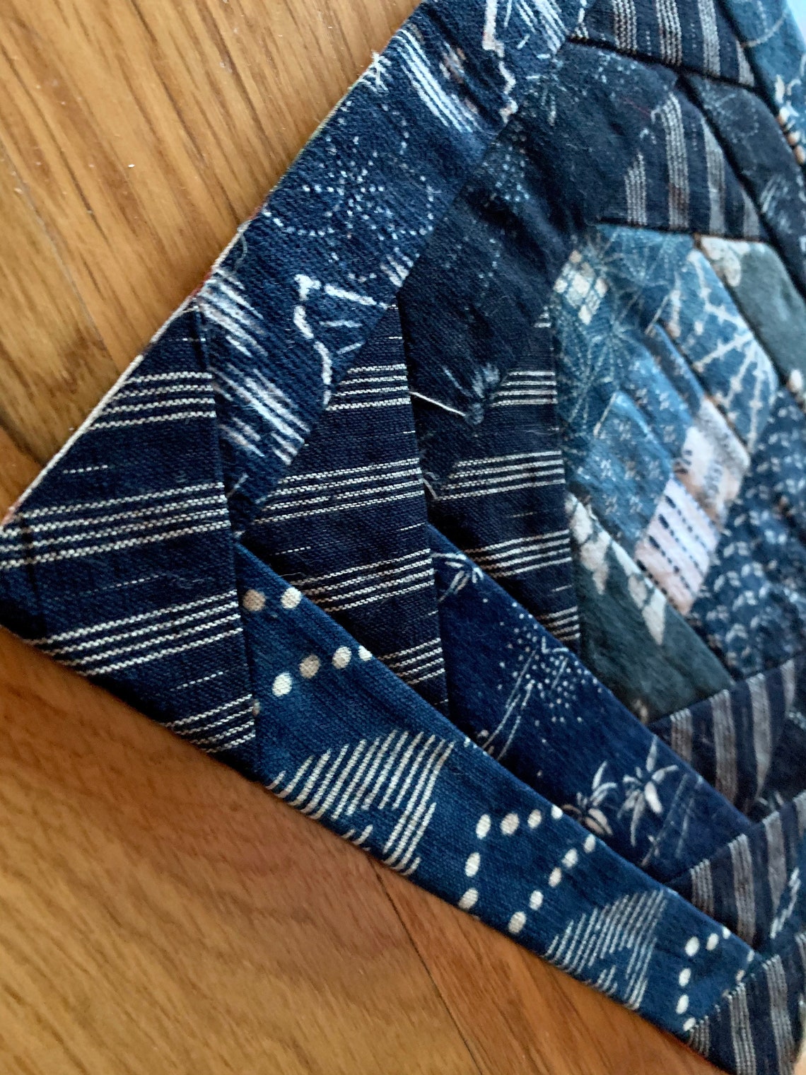 Japanese Patchwork Mat Boro Indigo Dye Yuzen Freehand Paste Resist - Etsy