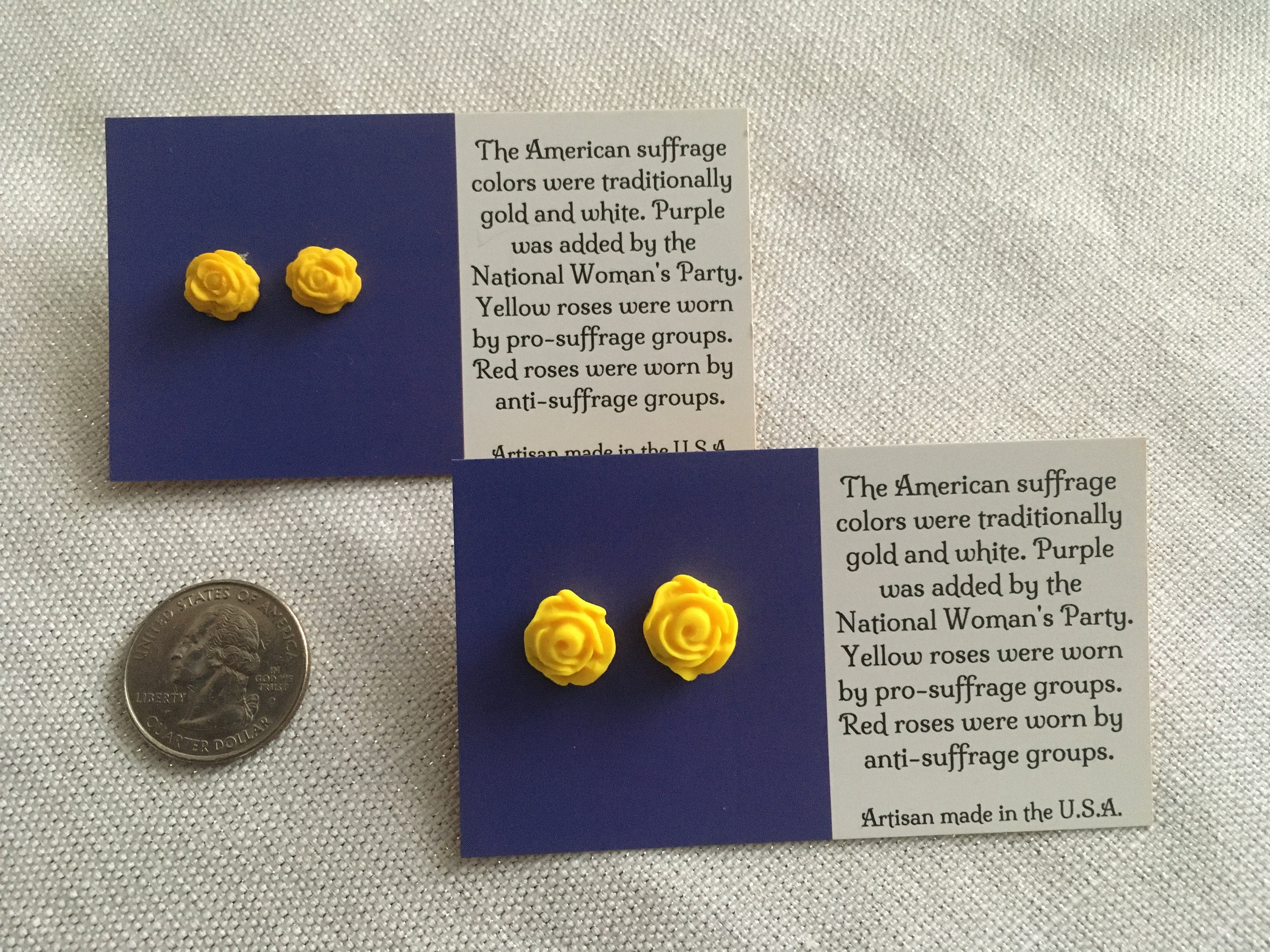 Suffrage Yellow Gold Rose 19th Amendment Artisan Handmade Post - Etsy