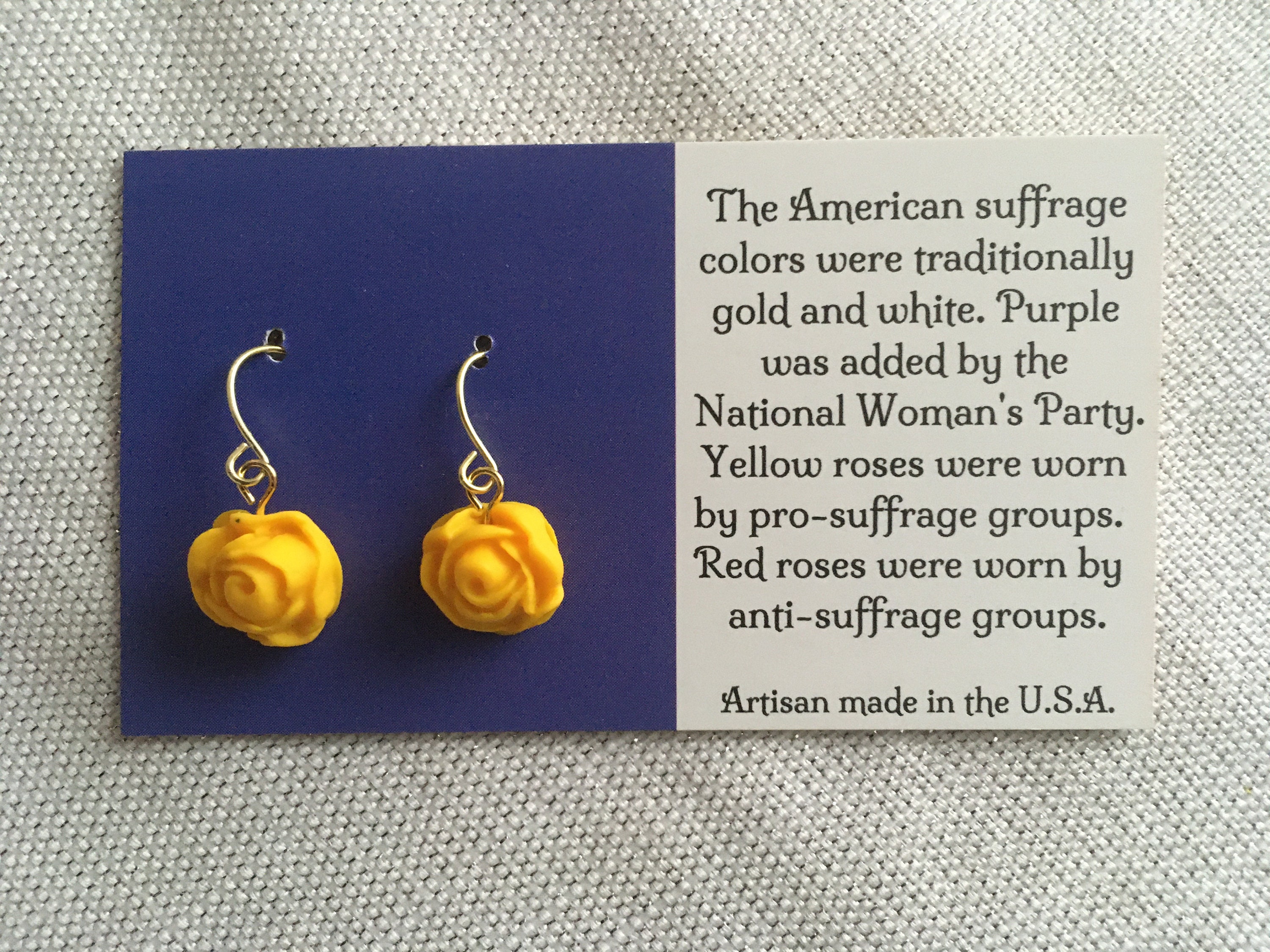 Suffrage Yellow Gold Rose 19th Amendment Artisan Handmade - Etsy